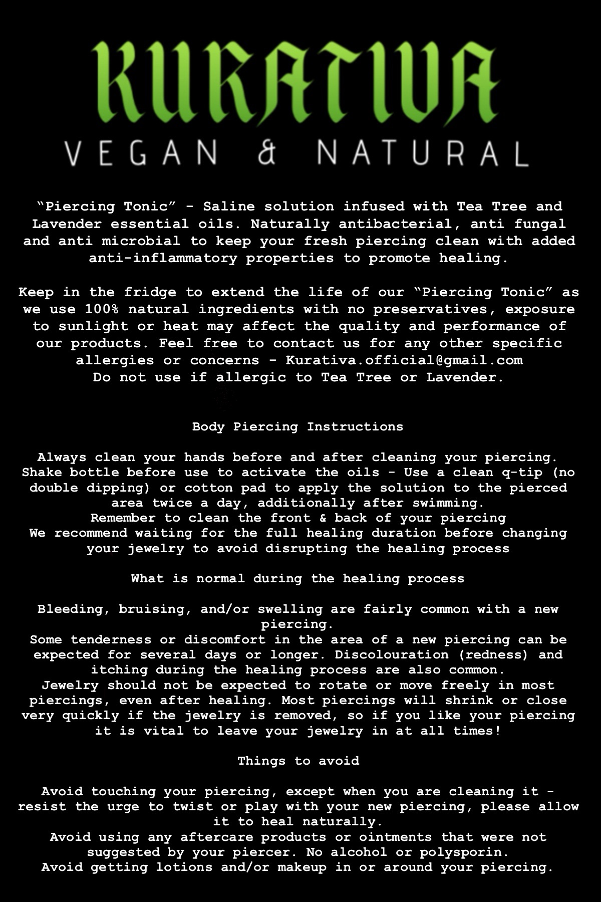 Piercing Aftercare – AIC Art Ink Collective Toronto